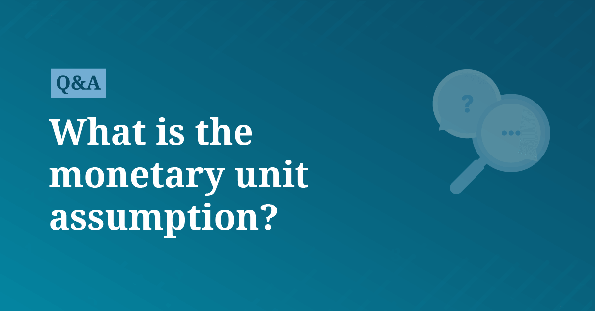 What is the monetary unit assumption?