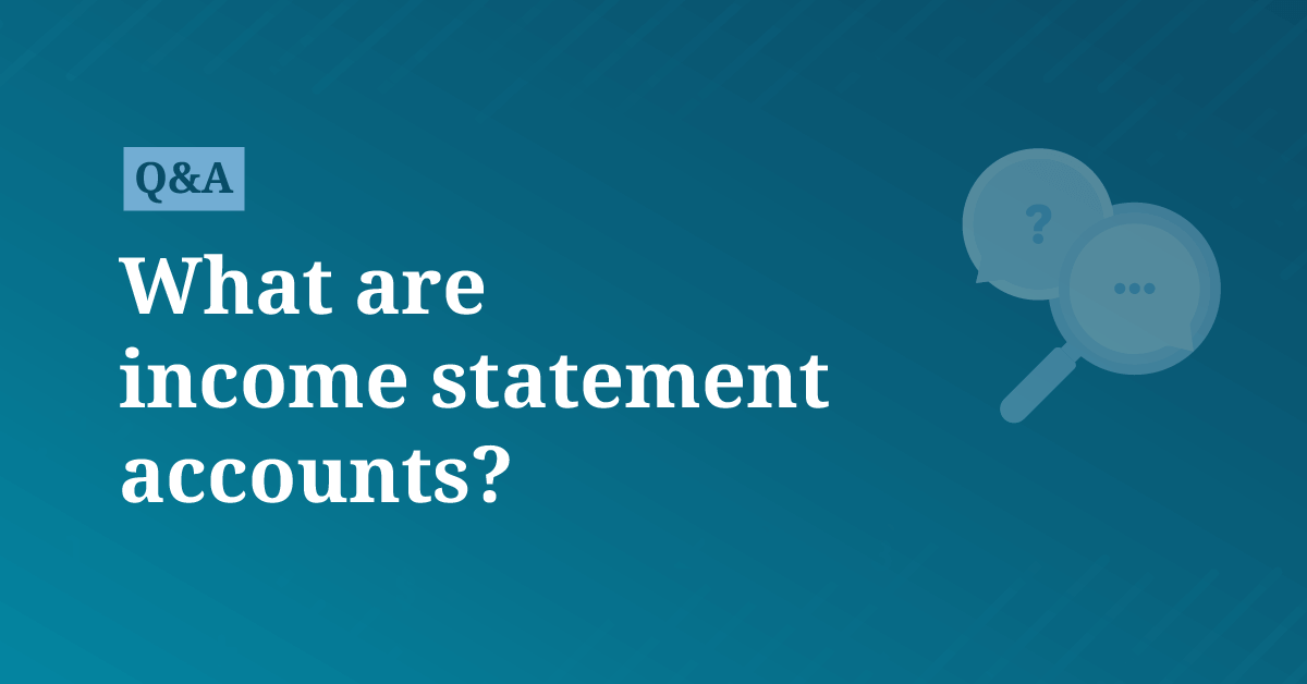 What are income statement accounts?