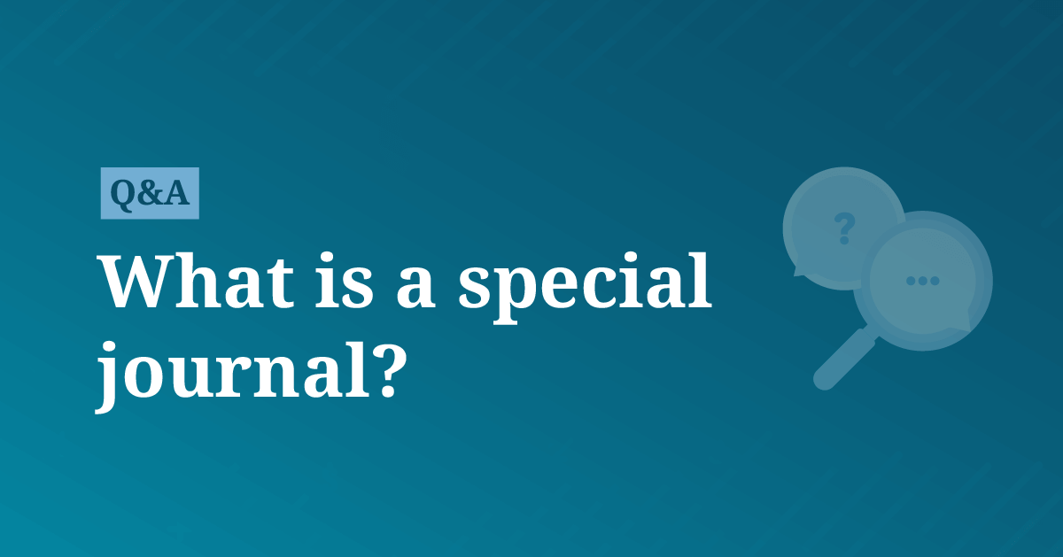 What is a special journal?