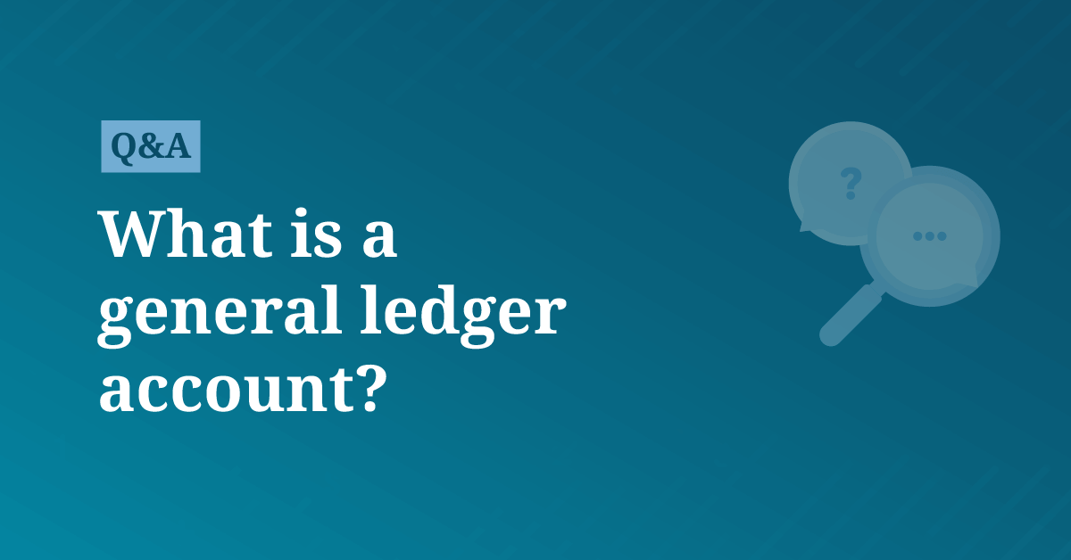 What is a general ledger account?