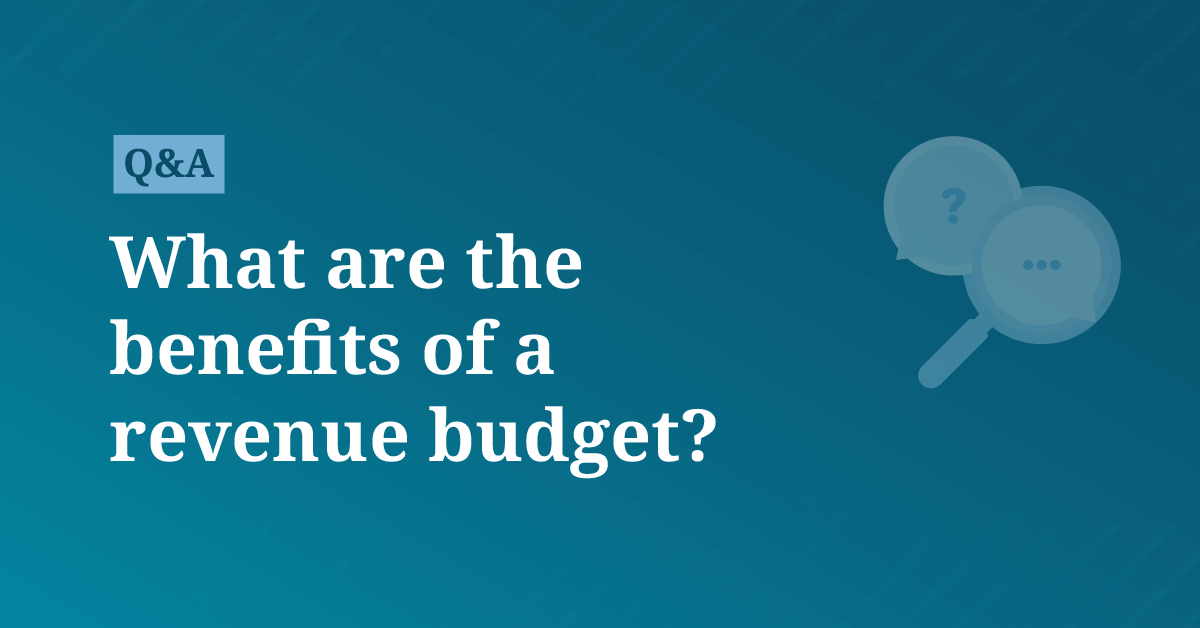 What are the benefits of a revenue budget?