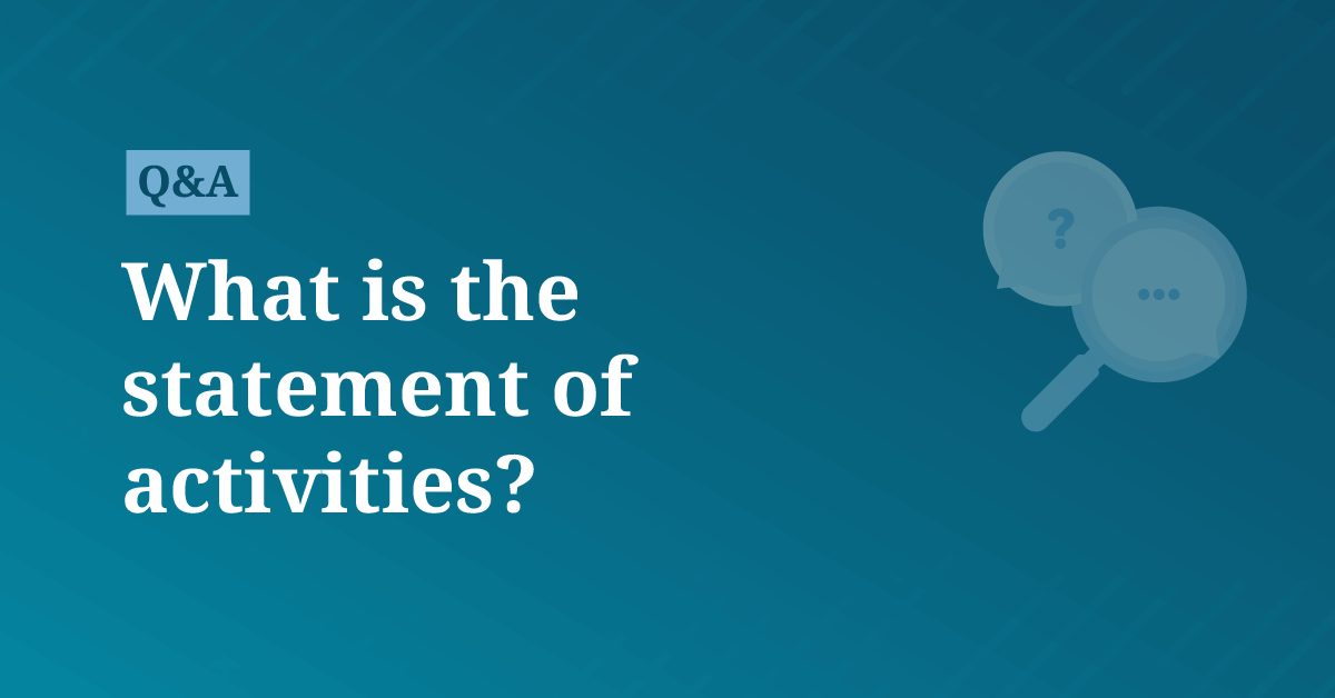 What is the statement of activities?