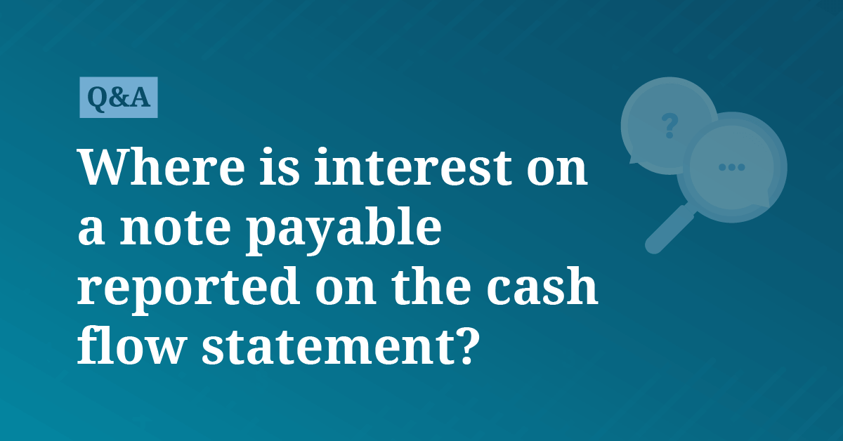 Where is interest on a note payable reported on the cash flow statement?