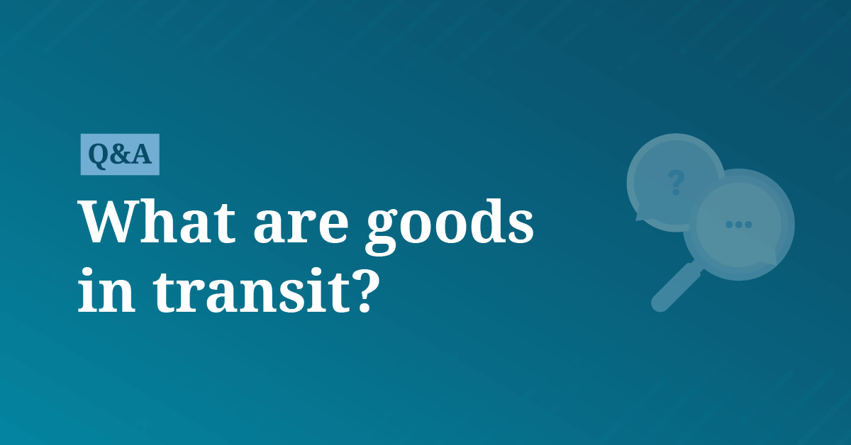 What are goods in transit?