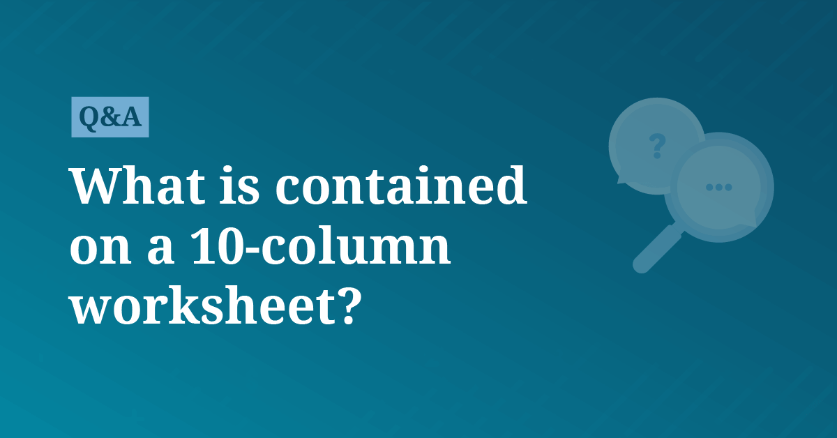 What is contained on a 10-column worksheet?