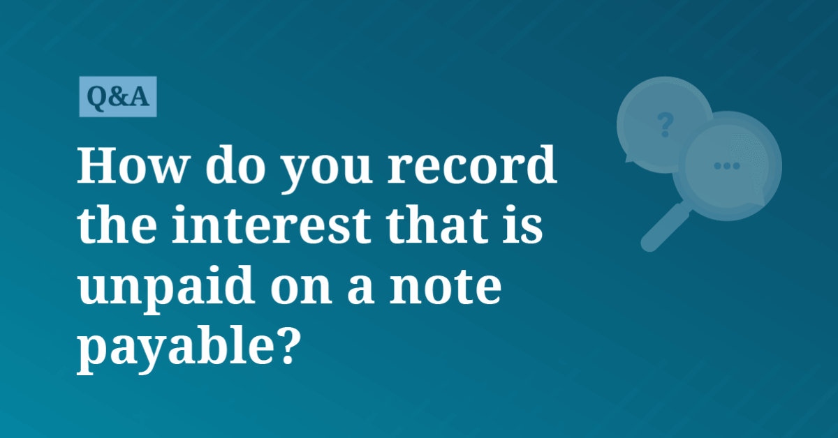 How do you record the interest that is unpaid on a note payable?