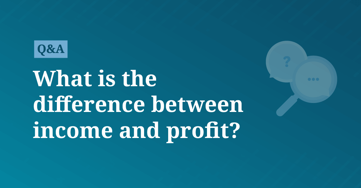 What is the difference between income and profit?
