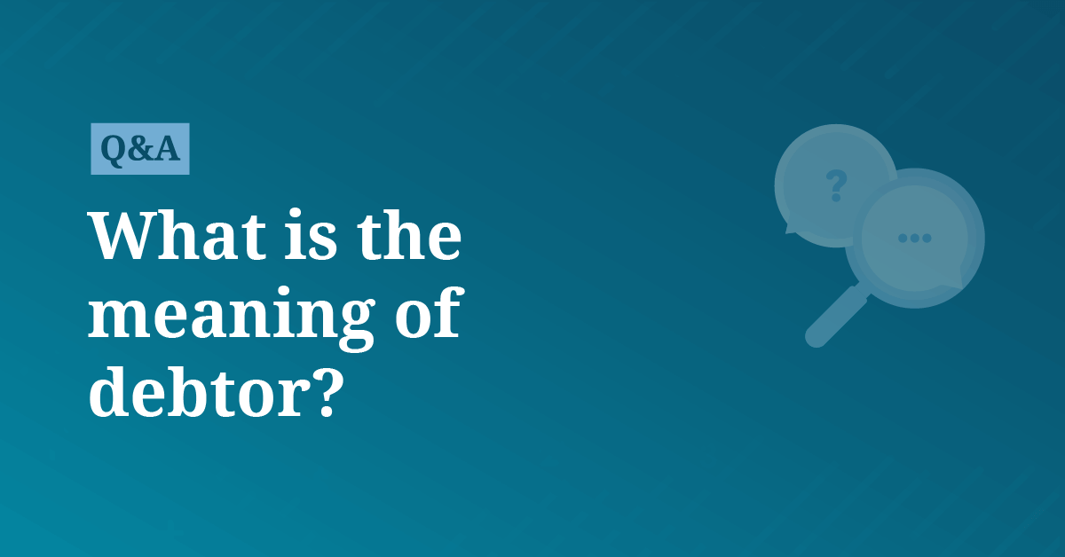 What is the meaning of debtor?